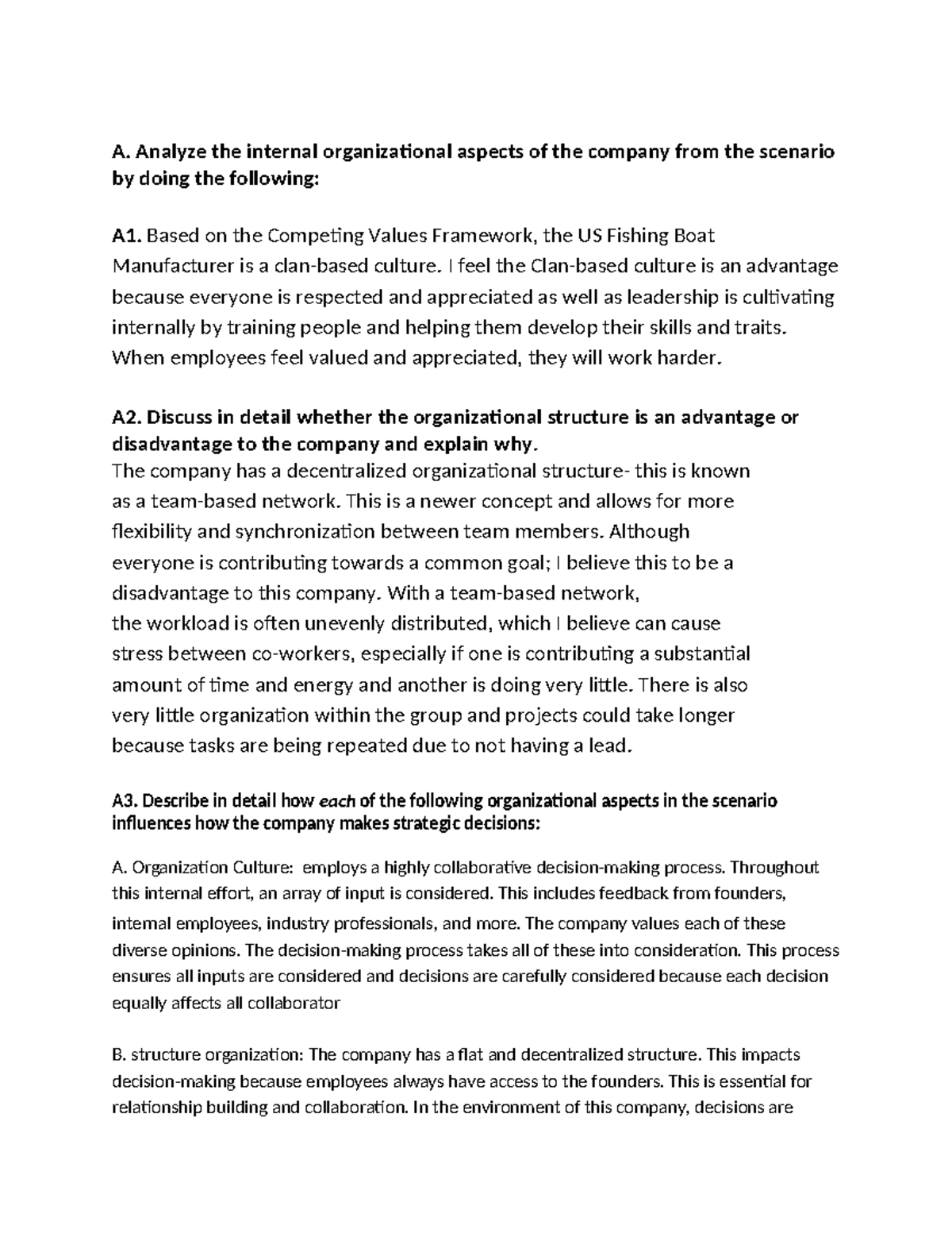D081 V5-QBM3 Task 1 - Analysis of Org Structure & Innovations in QBM3 ...