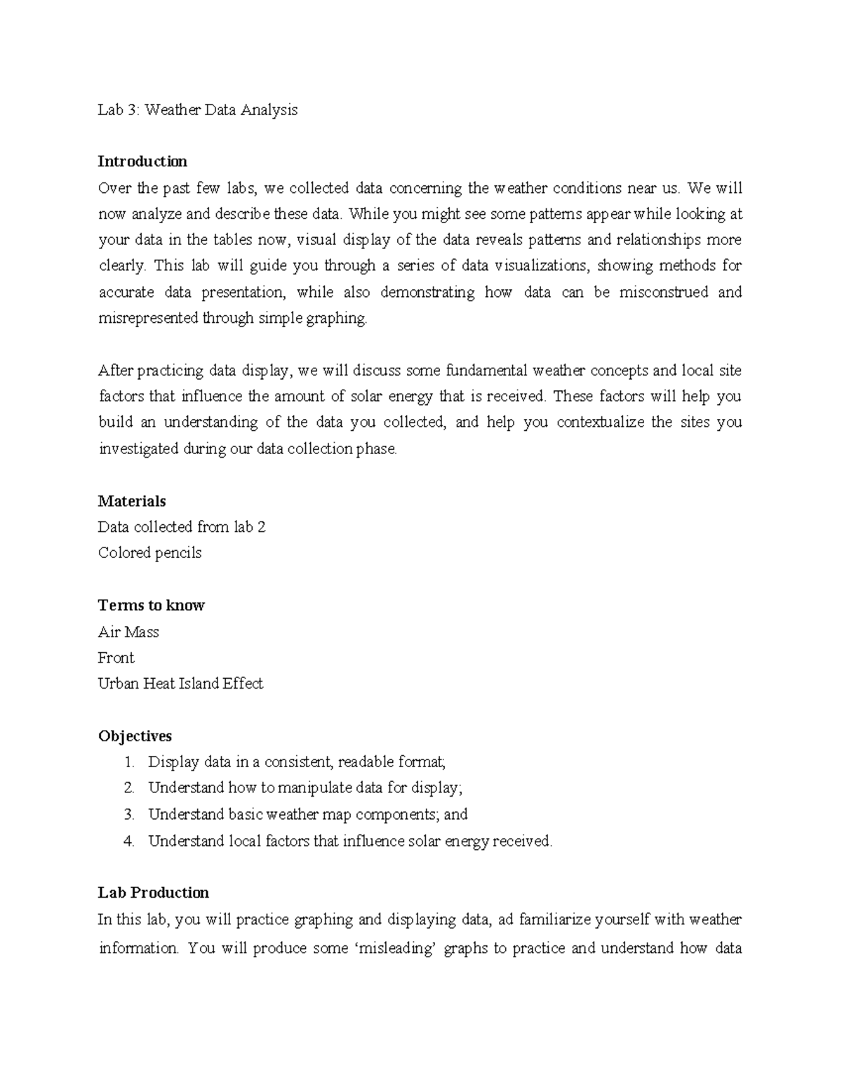 Lab 3 Weather Data Analysis-Worksheet - Lab 3: Weather Data Analysis ...