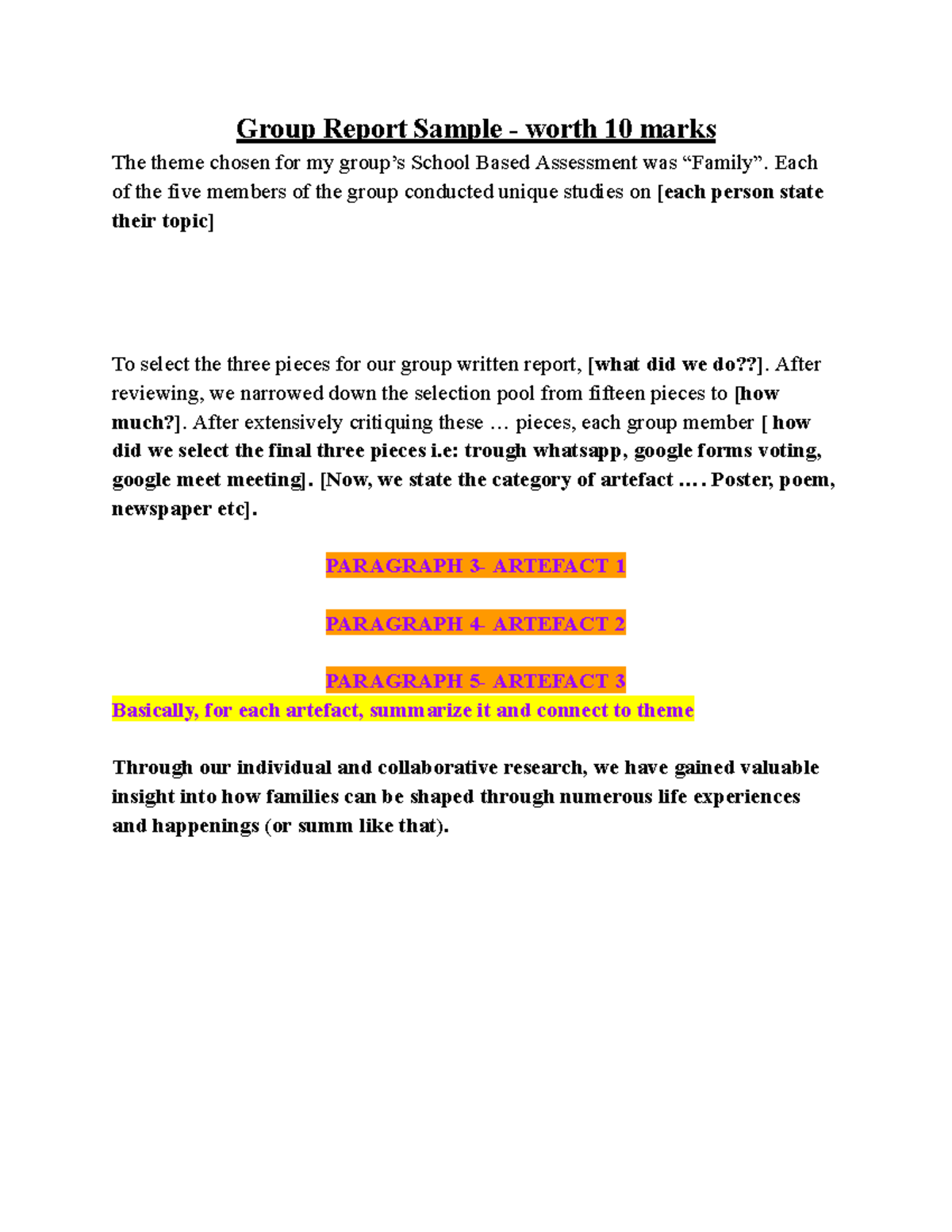 Group Report Sample - TW2: Selection Process & Insights - Studocu