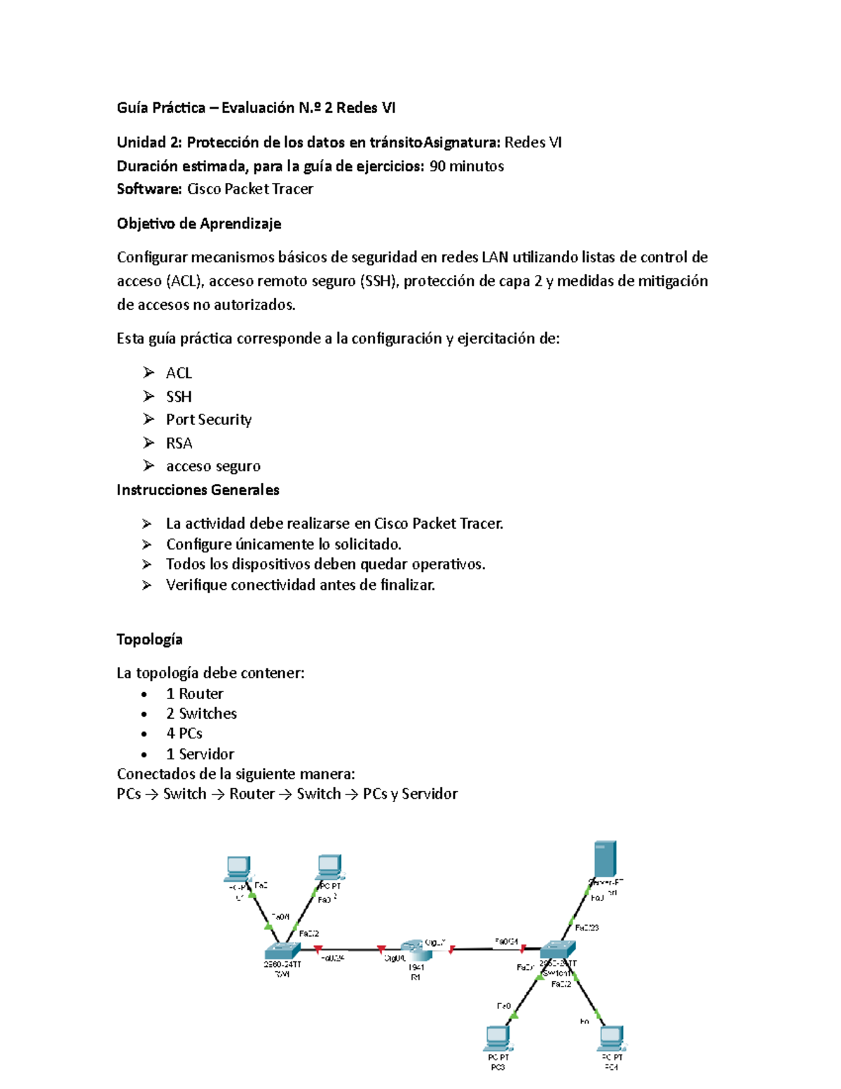 Guía Práctica Evaluación N.º 2 Redes VI: Protección de Datos en ...