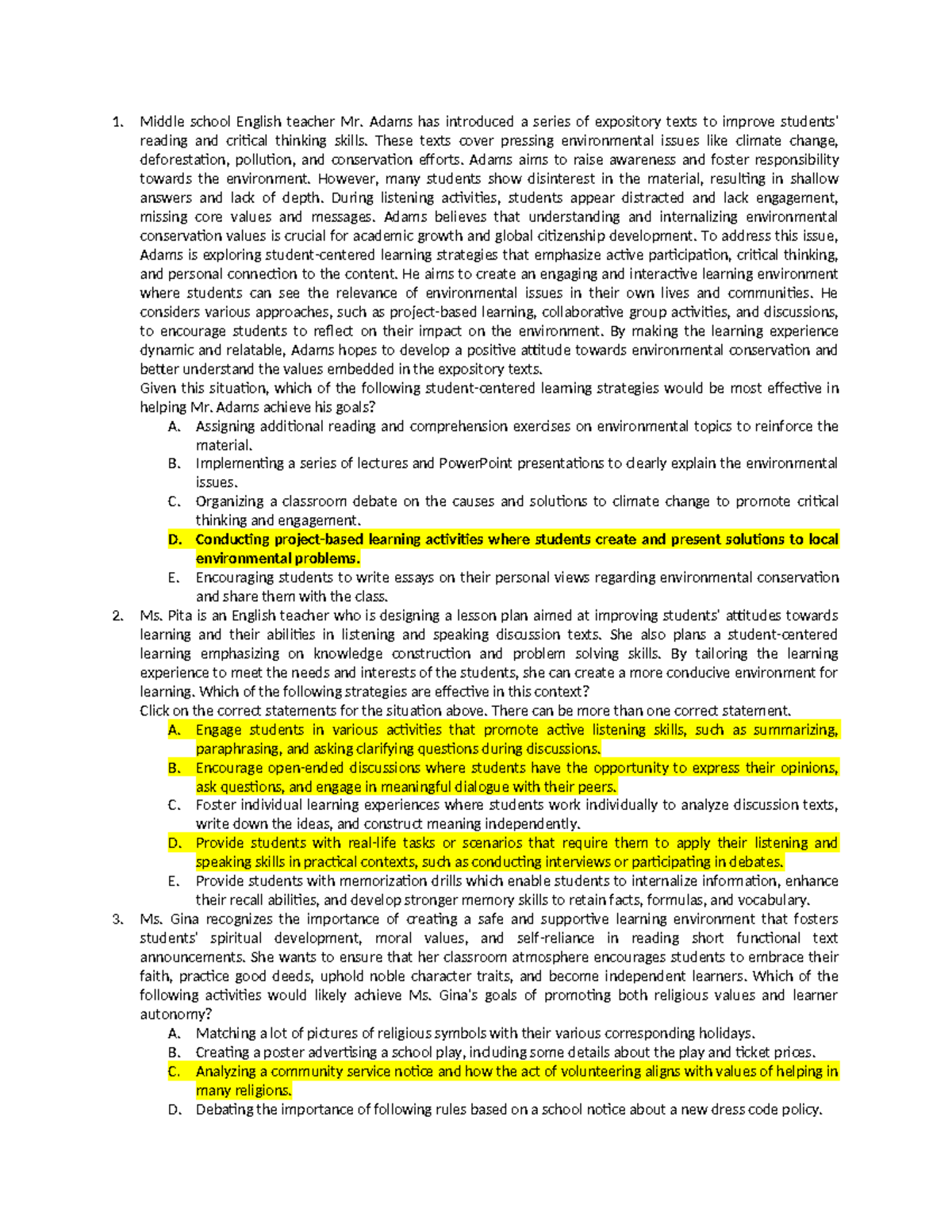 Soal Tryout PPG - Gbvb: Strategi Pembelajaran dan Penilaian - Studocu