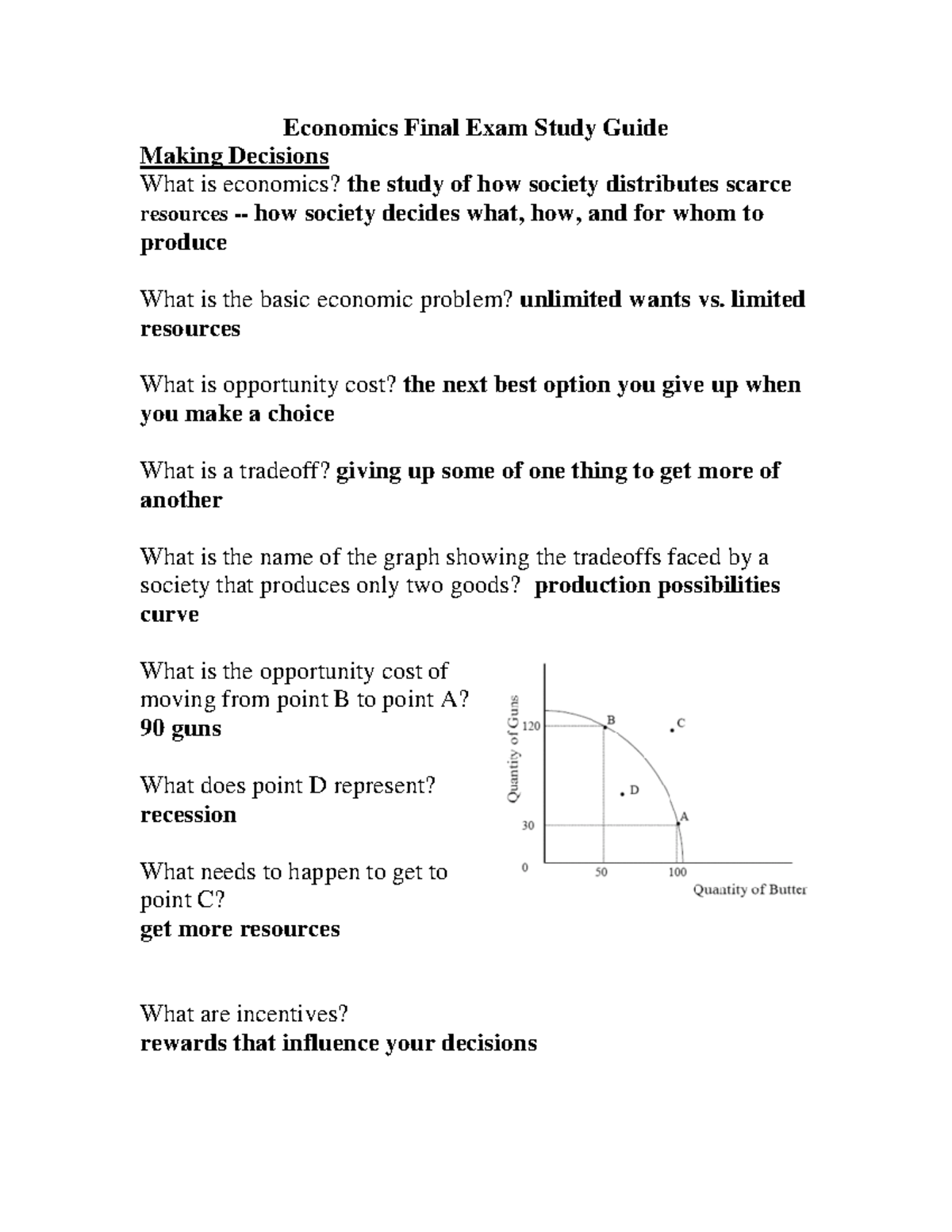 Economics 101 Final Exam Study Guide for Comprehensive Review - Studocu