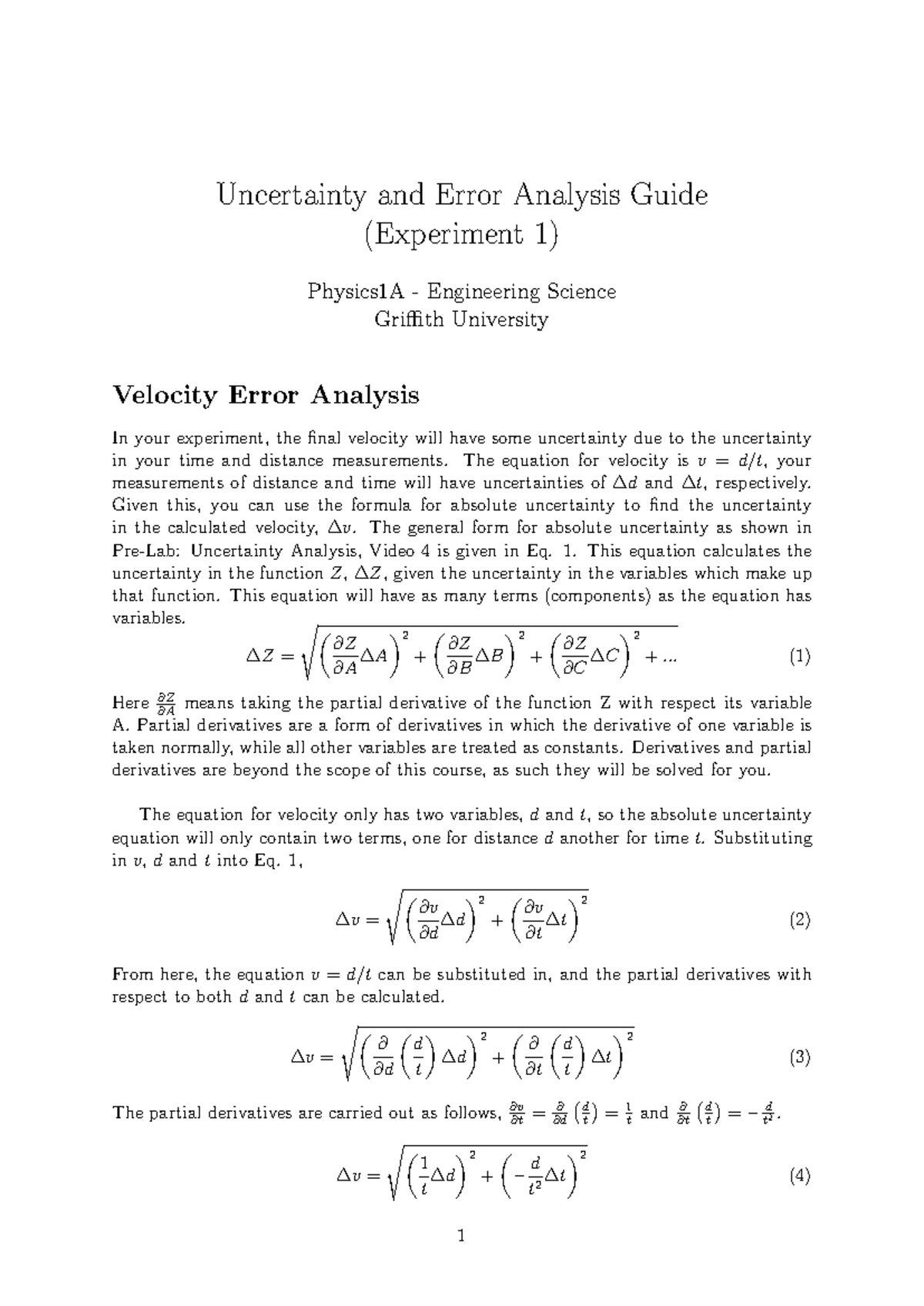 Uncertainty Analysis - Real in lab Q and A - Uncertainty and Error ...
