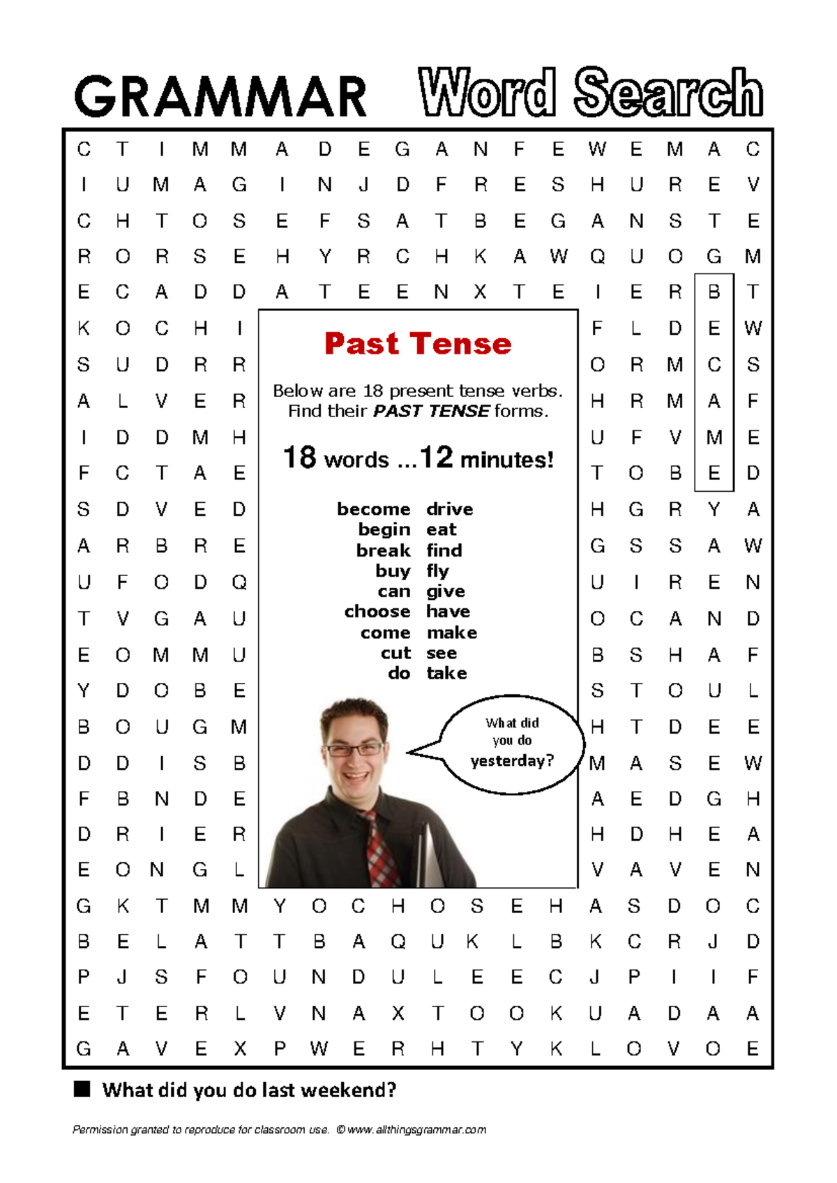 Past Simple Verbs Word Search Activity (Atg-Wordsearch) - Studocu