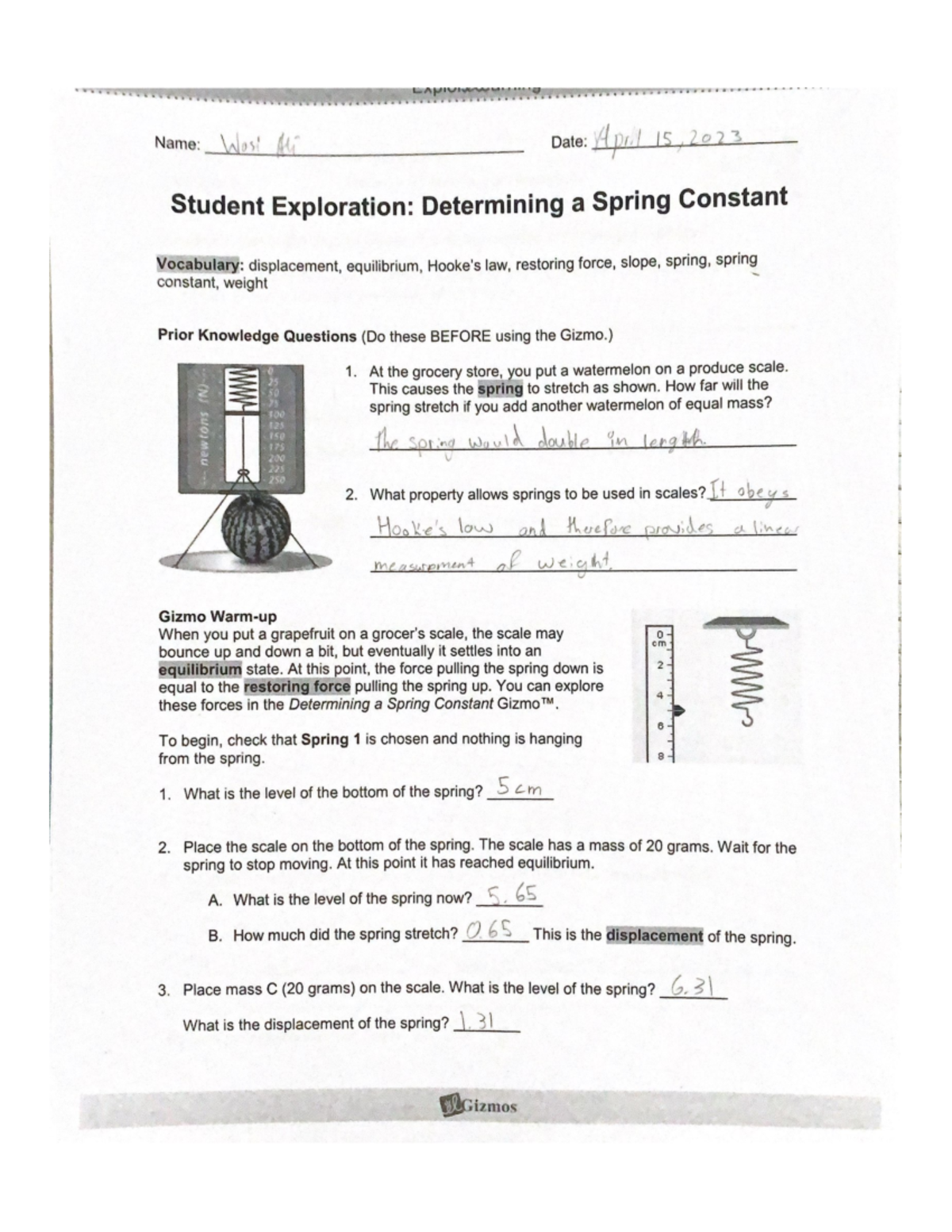 Determining the Spring Constant: A Comprehensive Analysis - Studocu
