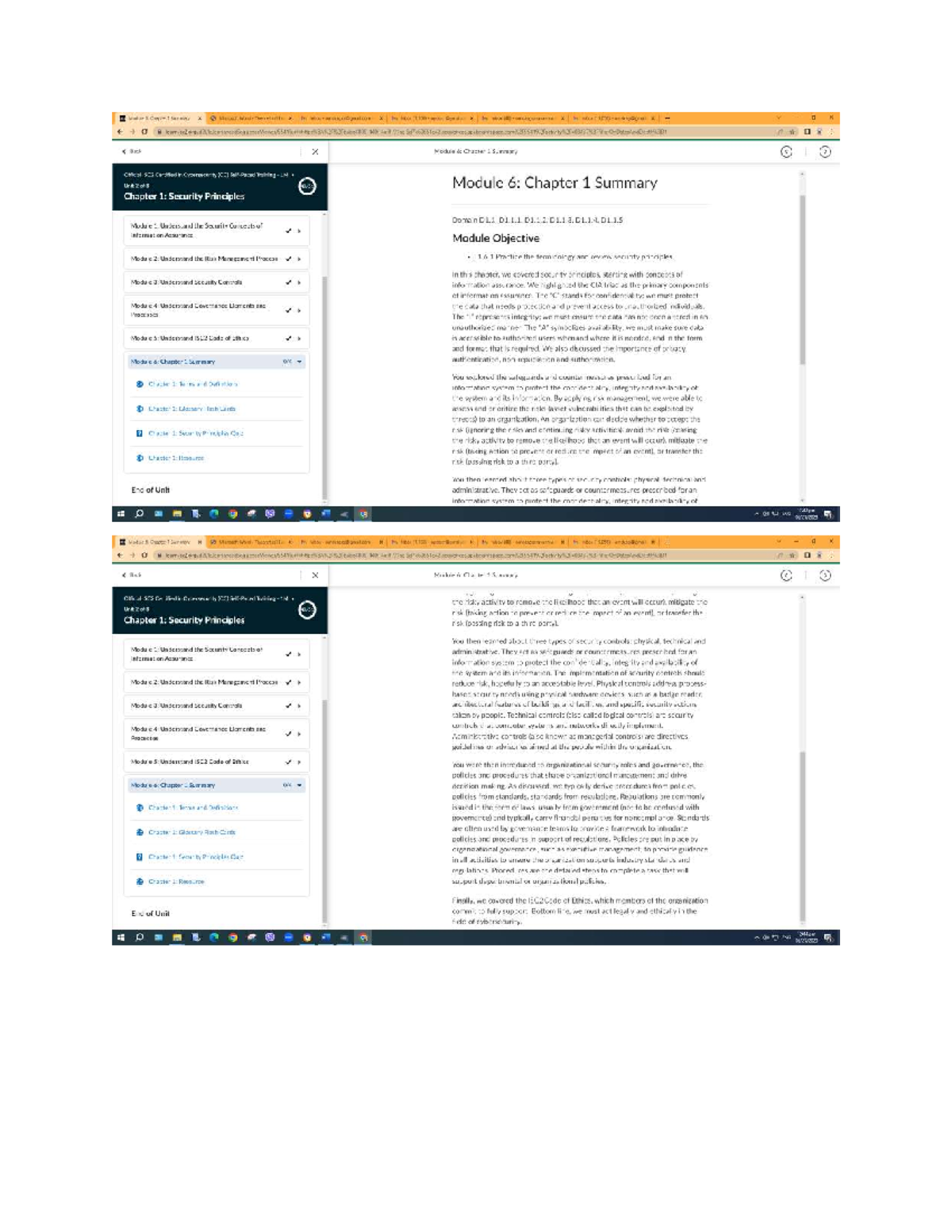 Module 6: Chapter 1 Summary - ISC2 Certified in Cybersecurity (CC) - Studocu