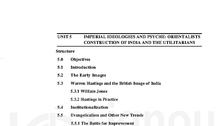 Unit 5: Imperial Ideologies and the British Perception of India - Studocu