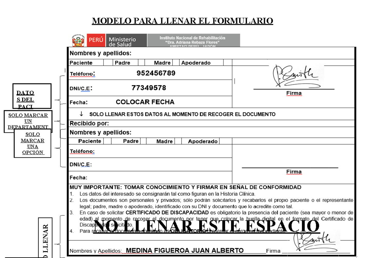 Solicitud Informe Médico: Modelo para Llenar el Formulario - Studocu