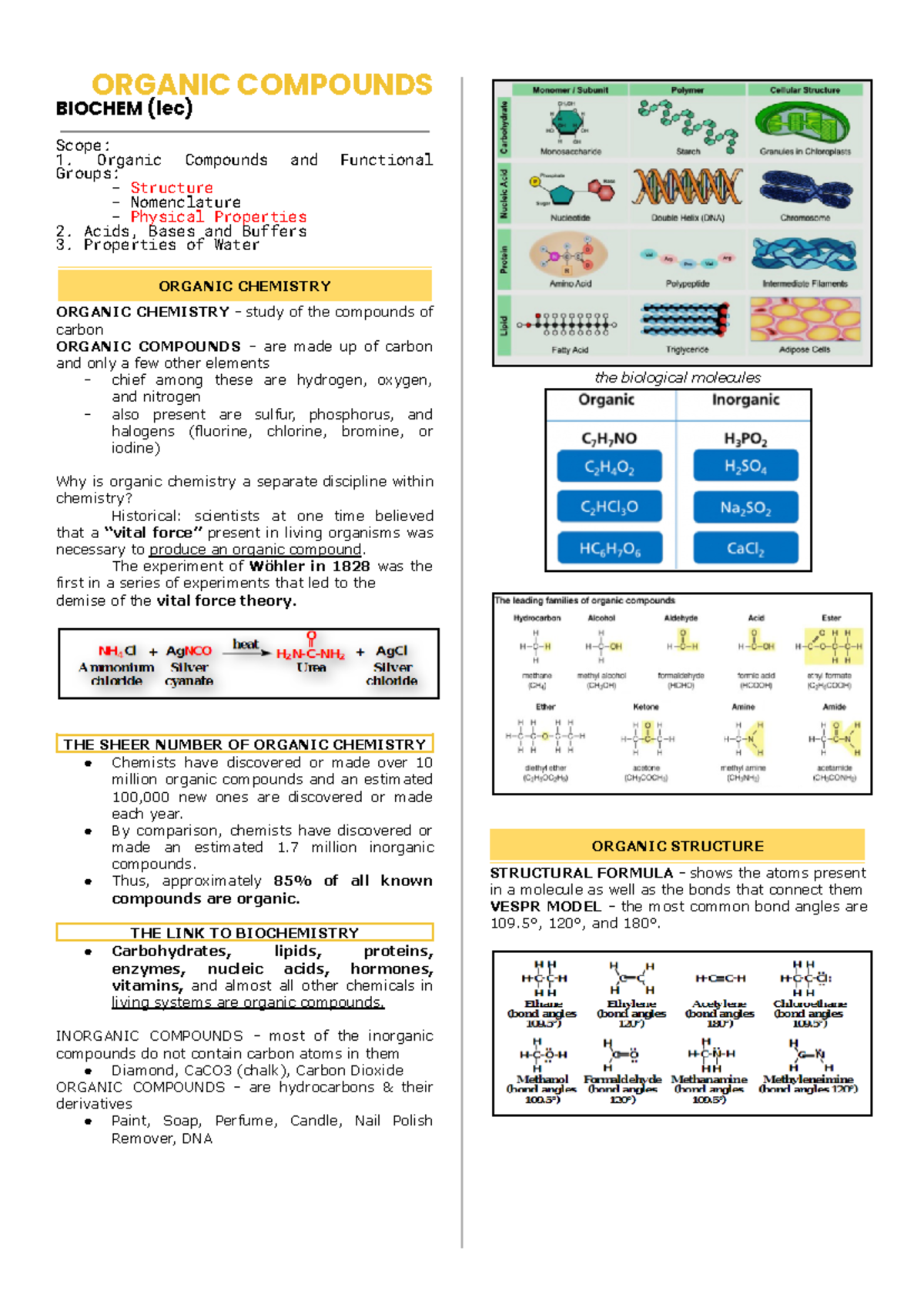 Biochem–1st - Reviewer - ORGANIC COMPOUNDS BIOCHEM (lec) Scope: 1 ...