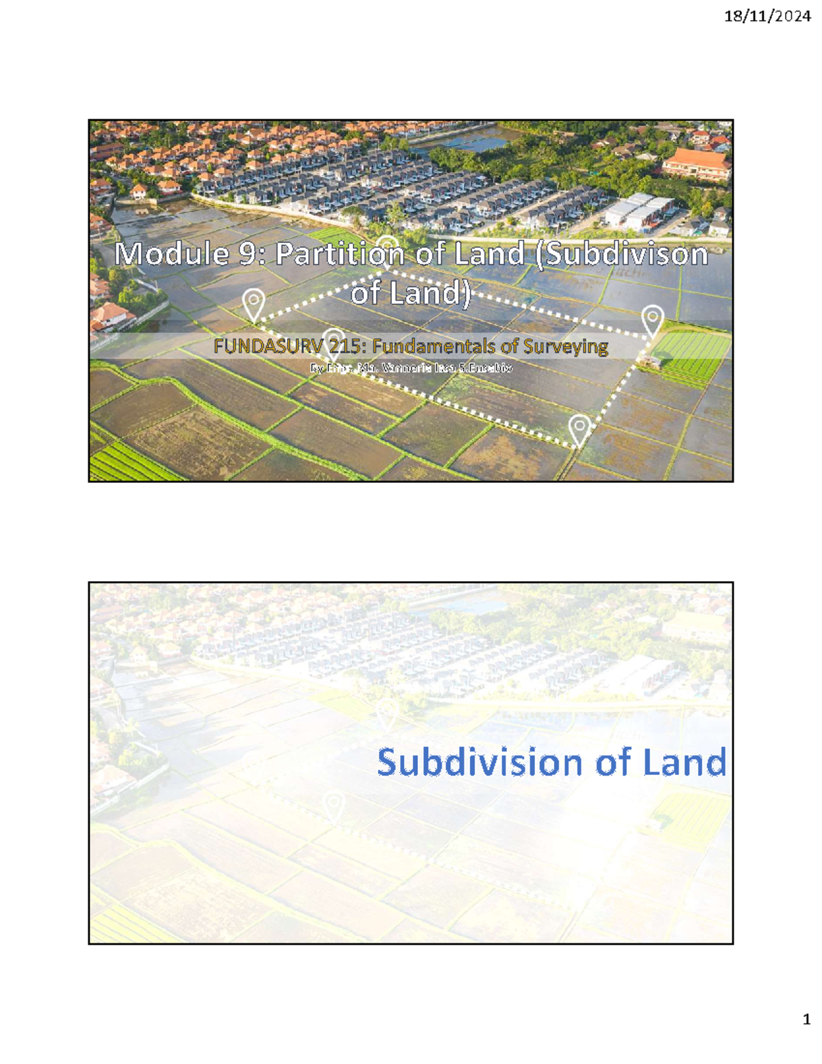 Subdivision of Land PPT - The subdivision of land is a usual task ...