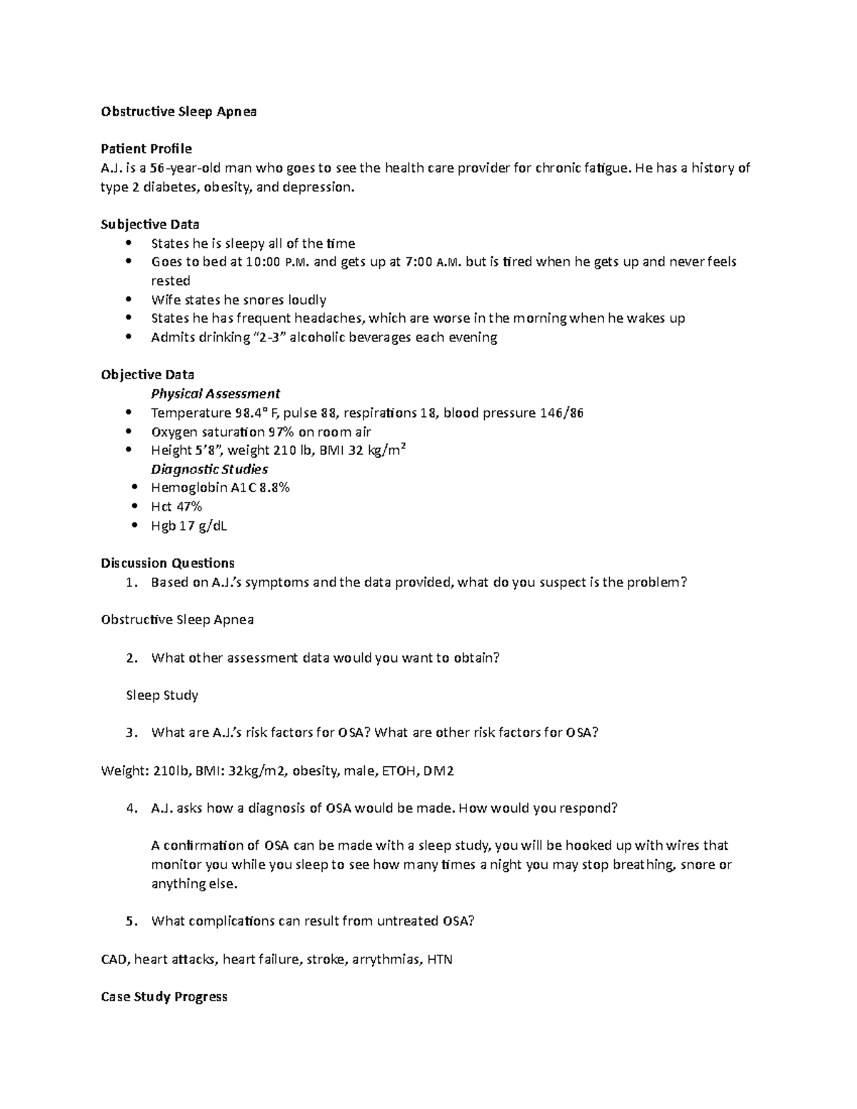 Chapter 7 Obstructive Sleep Apnea student - Obstructive Sleep Apnea ...