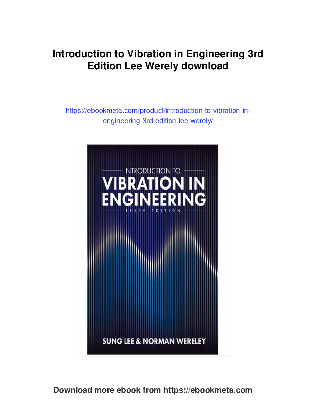 Introduction to vibration in engineering (ENG 124546) 3rd edition notes ...