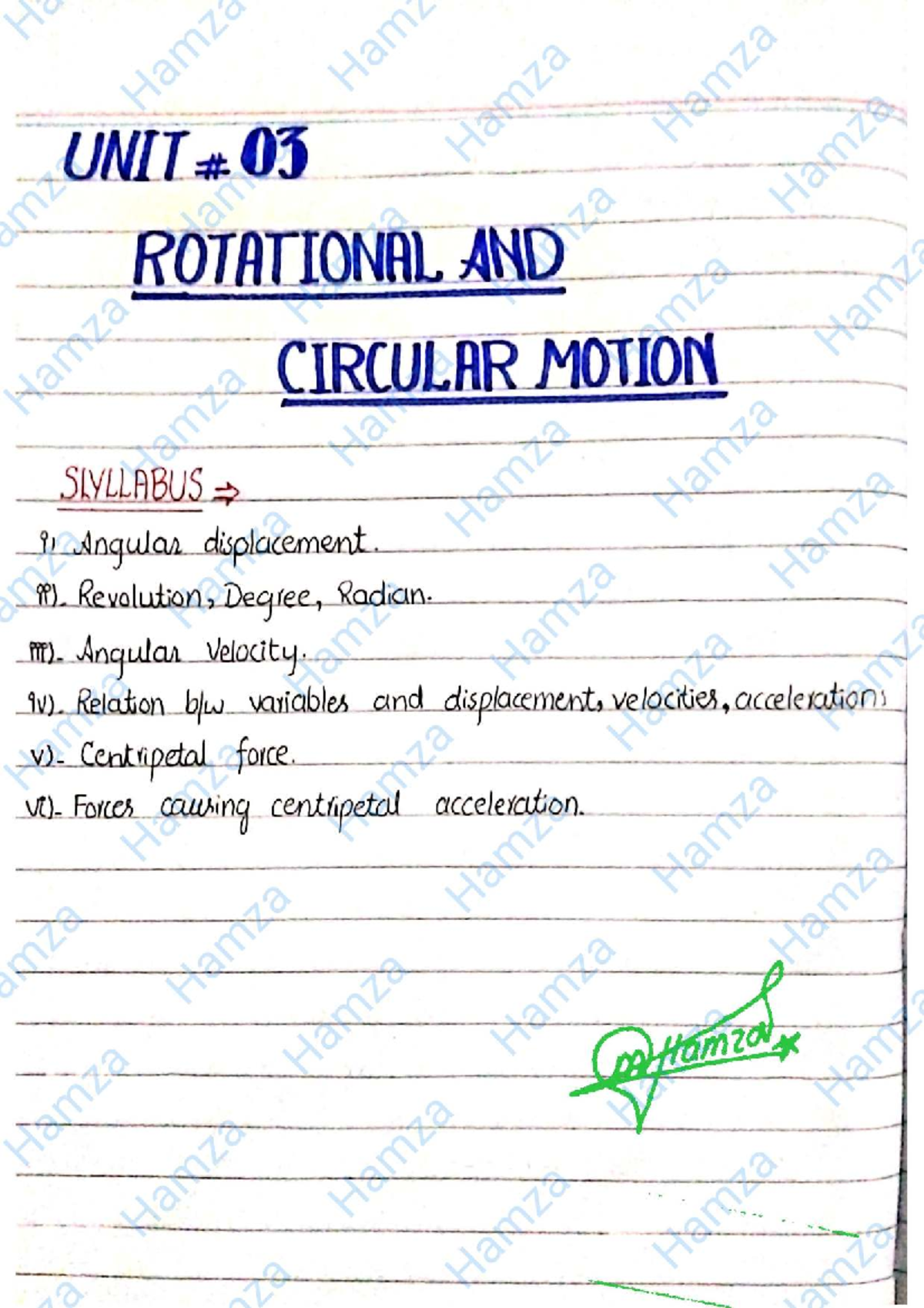 Circular Motion - Important Notes for MDCAT Students - Studocu