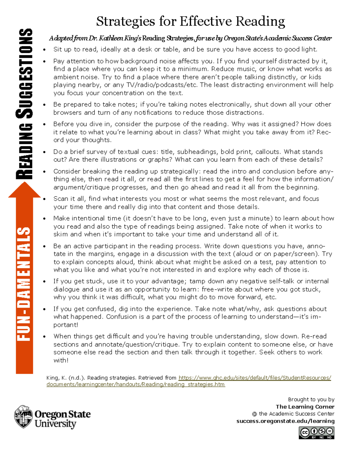Effective Reading Strategies and Suggestions - Funamentals - Studocu