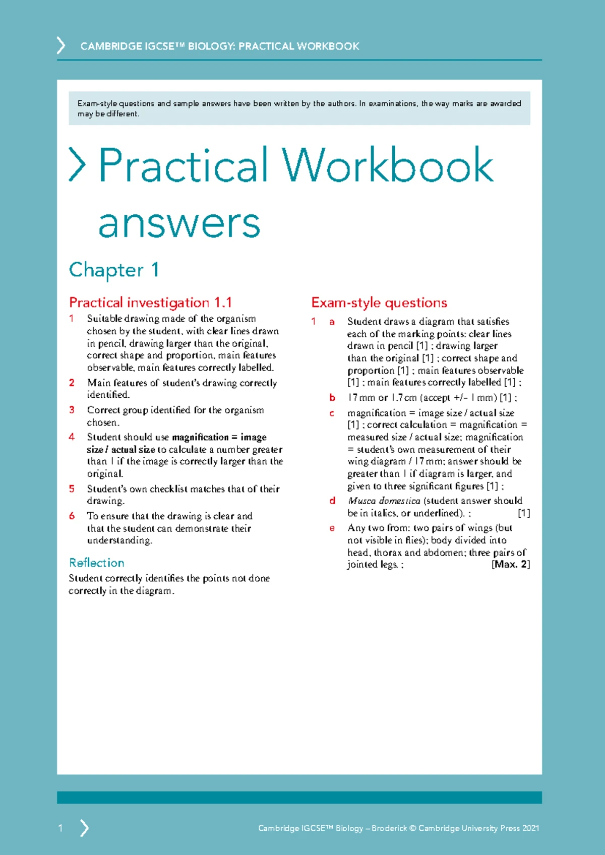 CAMBRIDGE IGCSE™ PHYSICS PRACTICAL WORKBOOK ANSWERS (Revised) - Studocu