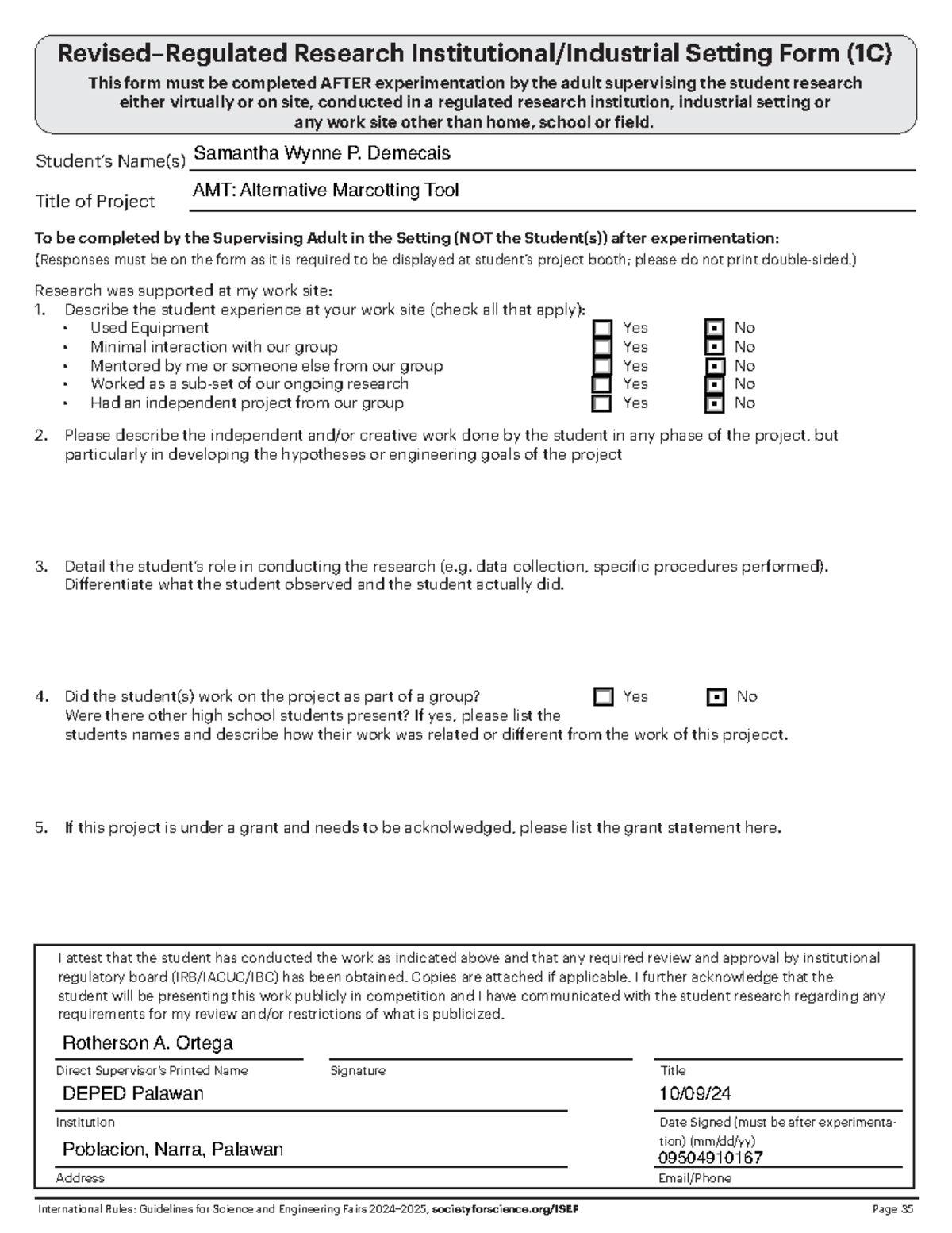 1C Regulated Research Institution - International Rules: Guidelines for ...