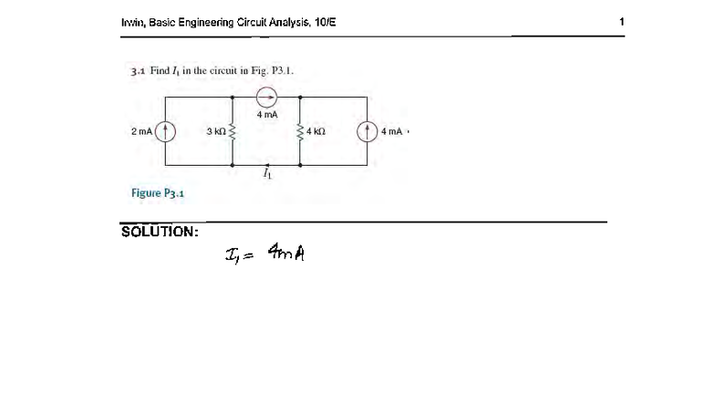 Irwin, Basic Engineering Circuit Analysis, 1 SOLUTIONS: Ch 3 Nodal & Loop - Studocu