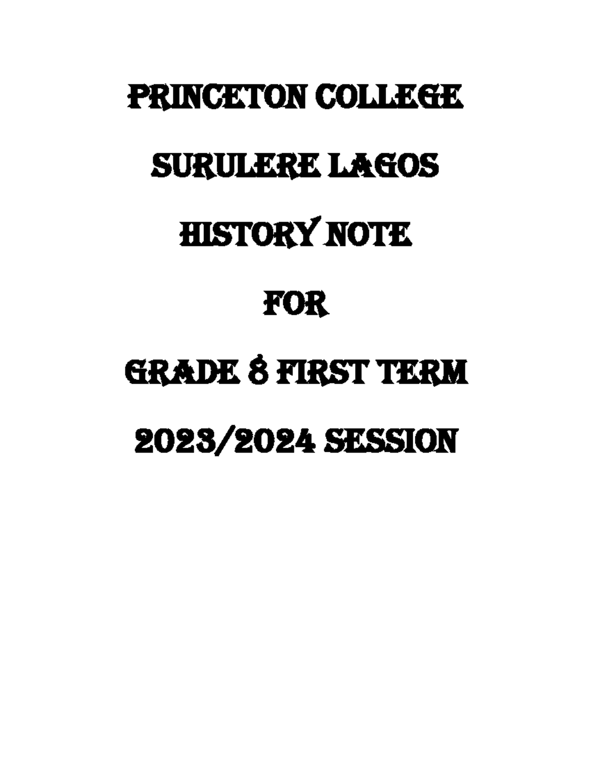 History JSS Grade 8 Term 1 Notes 2023-2024 on Pre-Colonial Nigeria ...
