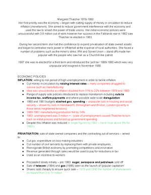 thatcher ocr history notes - WHY DID THATCHER WIN 3 ELECTIONS IN A ROW ...