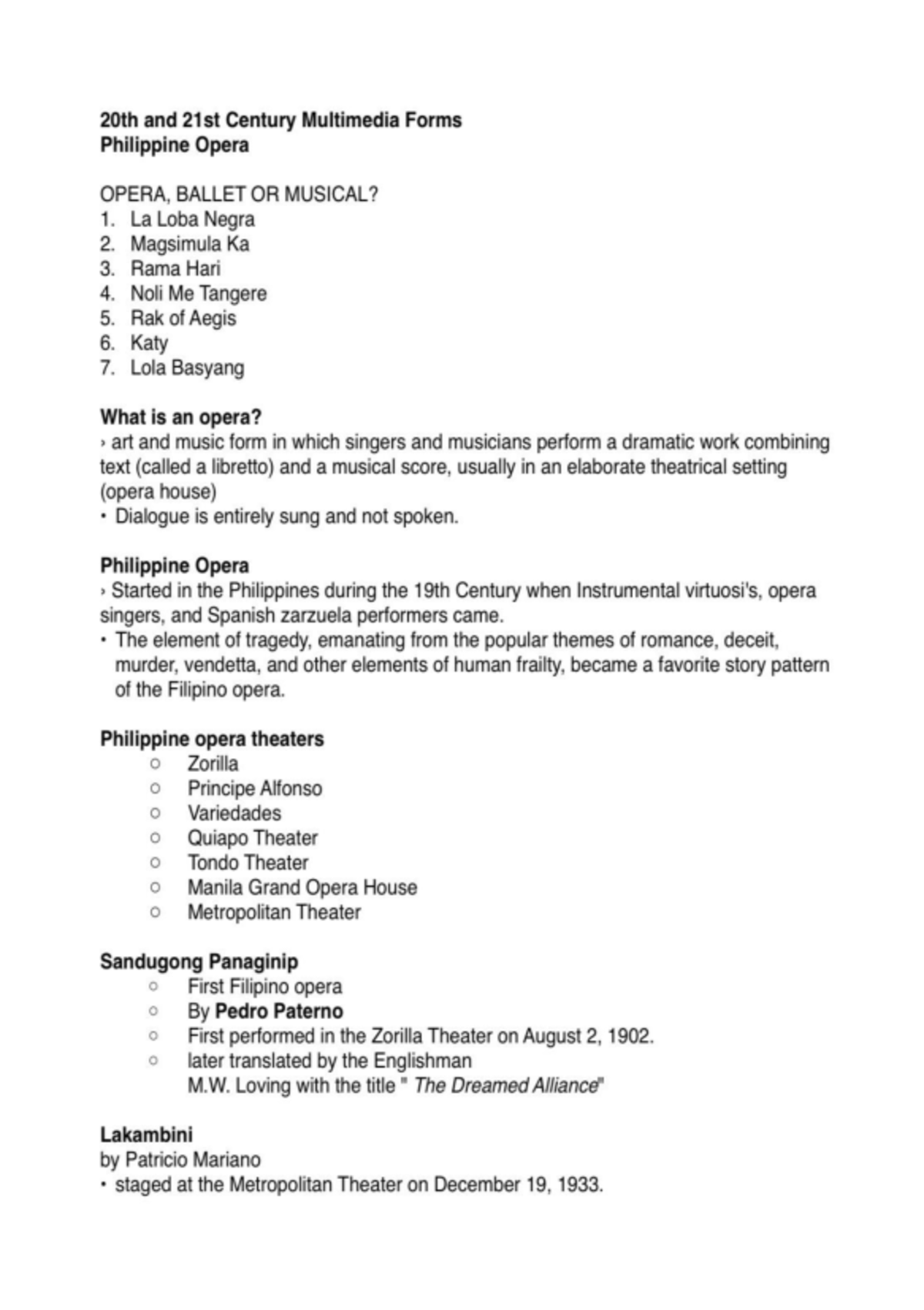 music quarter 111 - 20th and 21st Century Multimedia Forms Philippine ...