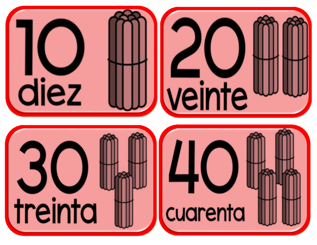 2 cartilla de numeros - Educación inicial - 10 20 diez veinte 30 40 ...