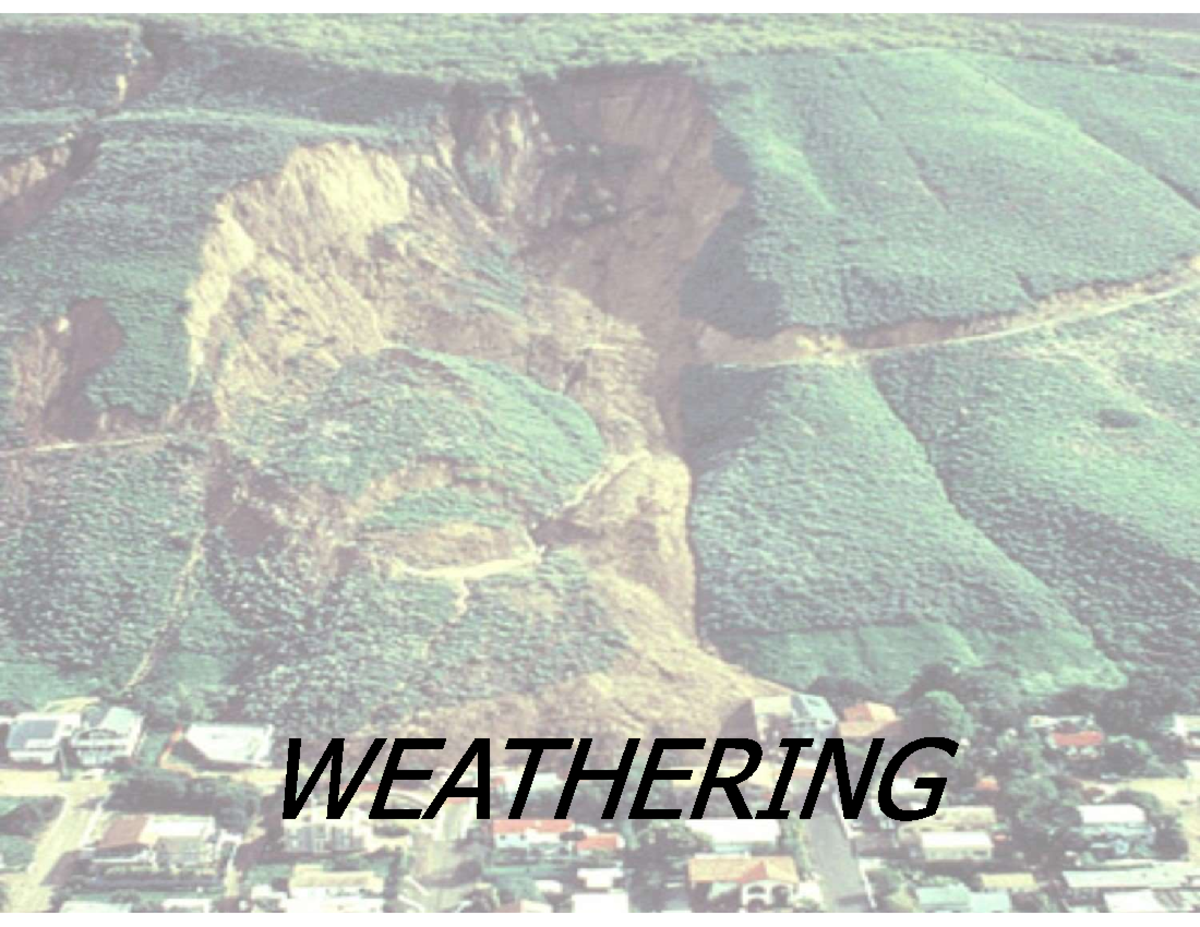 Mass Wasting and Weathering Processes - Earth Sci 101 Notes - Studocu