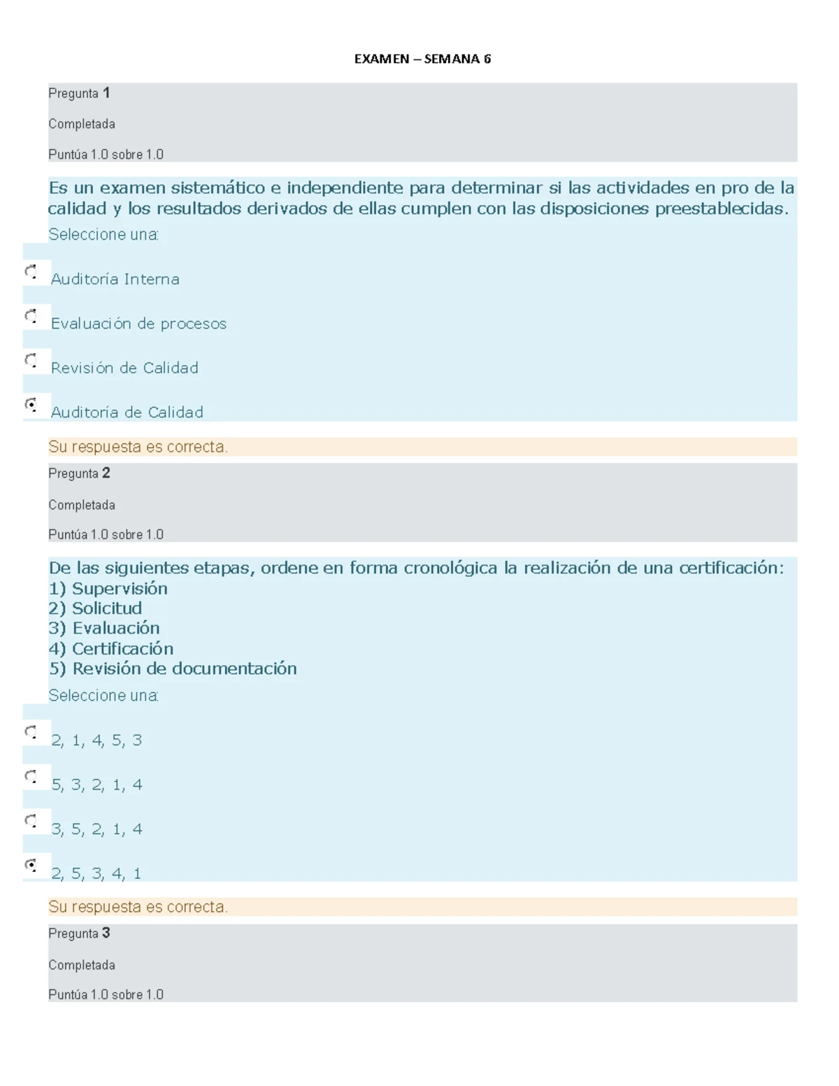 Examen – Semana 5 - ... - EXAMEN – SEMANA 5 Normas y control de calidad Comenzado enjueves, 28 ...