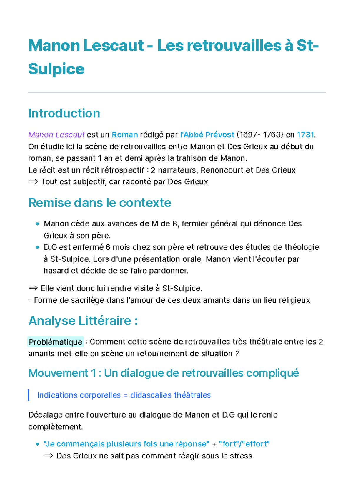 Manon Lescaut: Les Retrouvailles à St-Sulpice - Analyse et Contexte ...