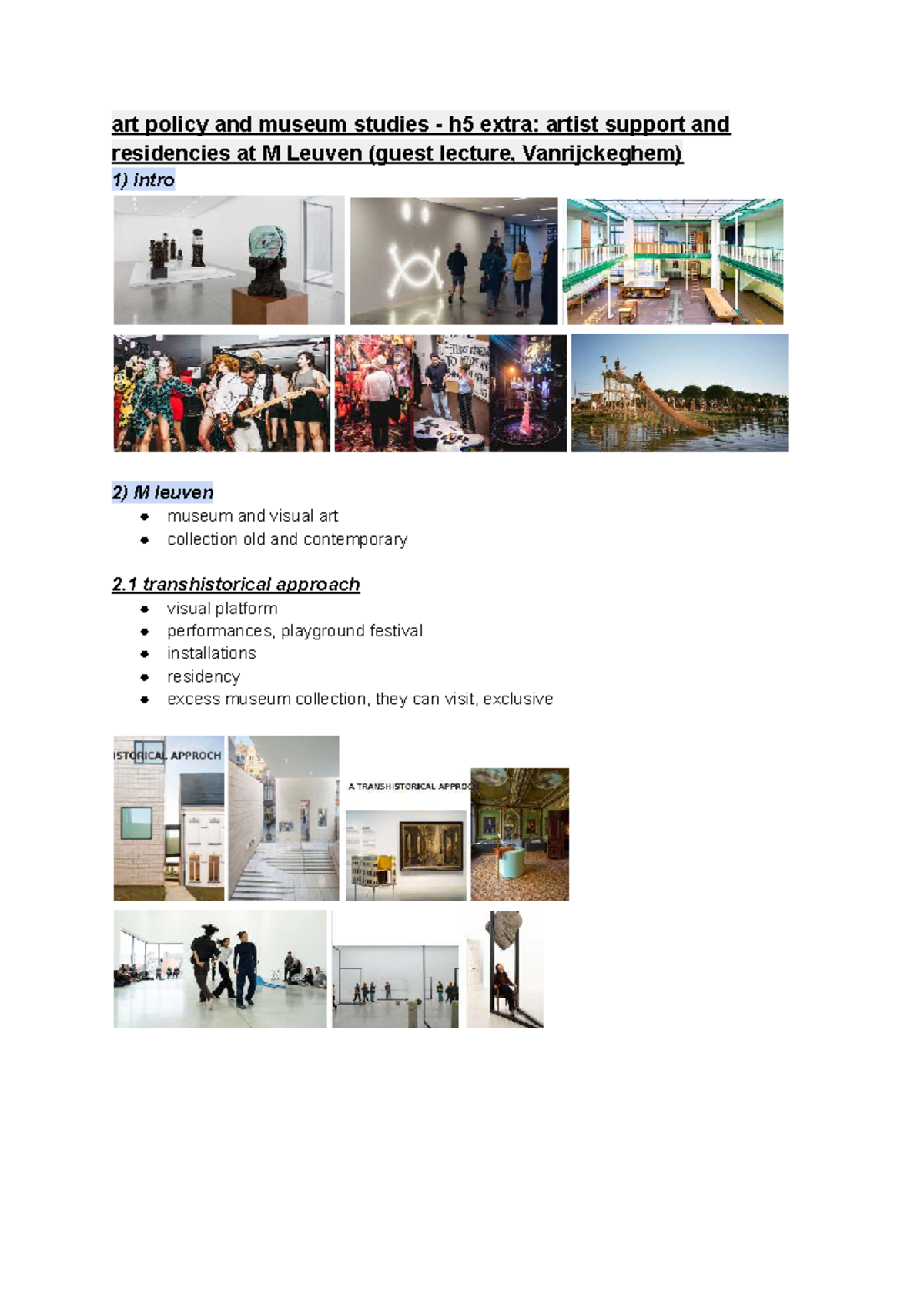 Art Policy and Museum Studies H5: Artist Support & Residencies at M ...