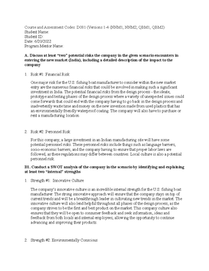D081 V5-QBM3 Task 2 - task 2 - Task 2 Course/Assessment Code: D081 ...