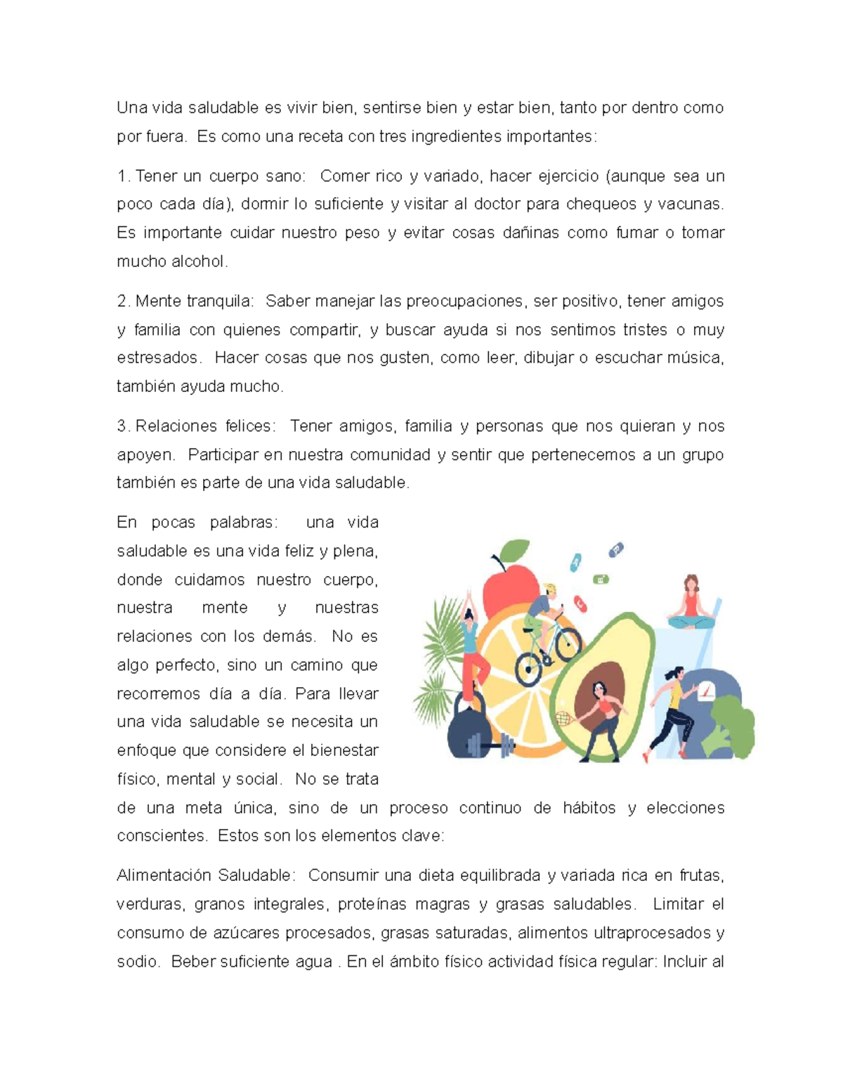 Proyecto Español Final: Claves para una Vida Saludable y Plena - Studocu