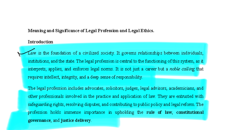 Meaning and Significance of Legal Profession and Legal Ethics ...