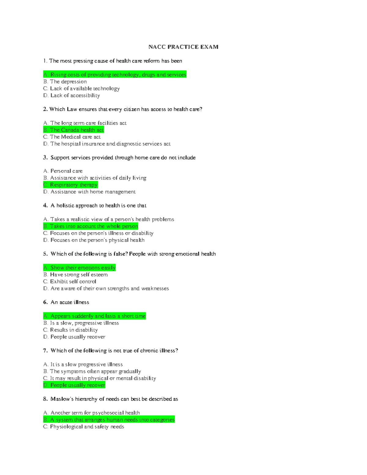 NACC Reviewer 2022 Q and A with additional notes - NACC Reviewer 2022 ...