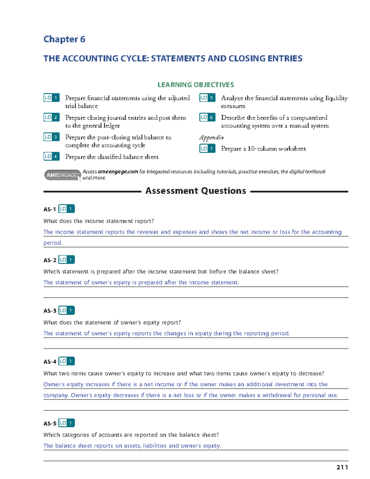 Chapter 6: The Accounting Cycle - Statements & Closing Entries Overview ...