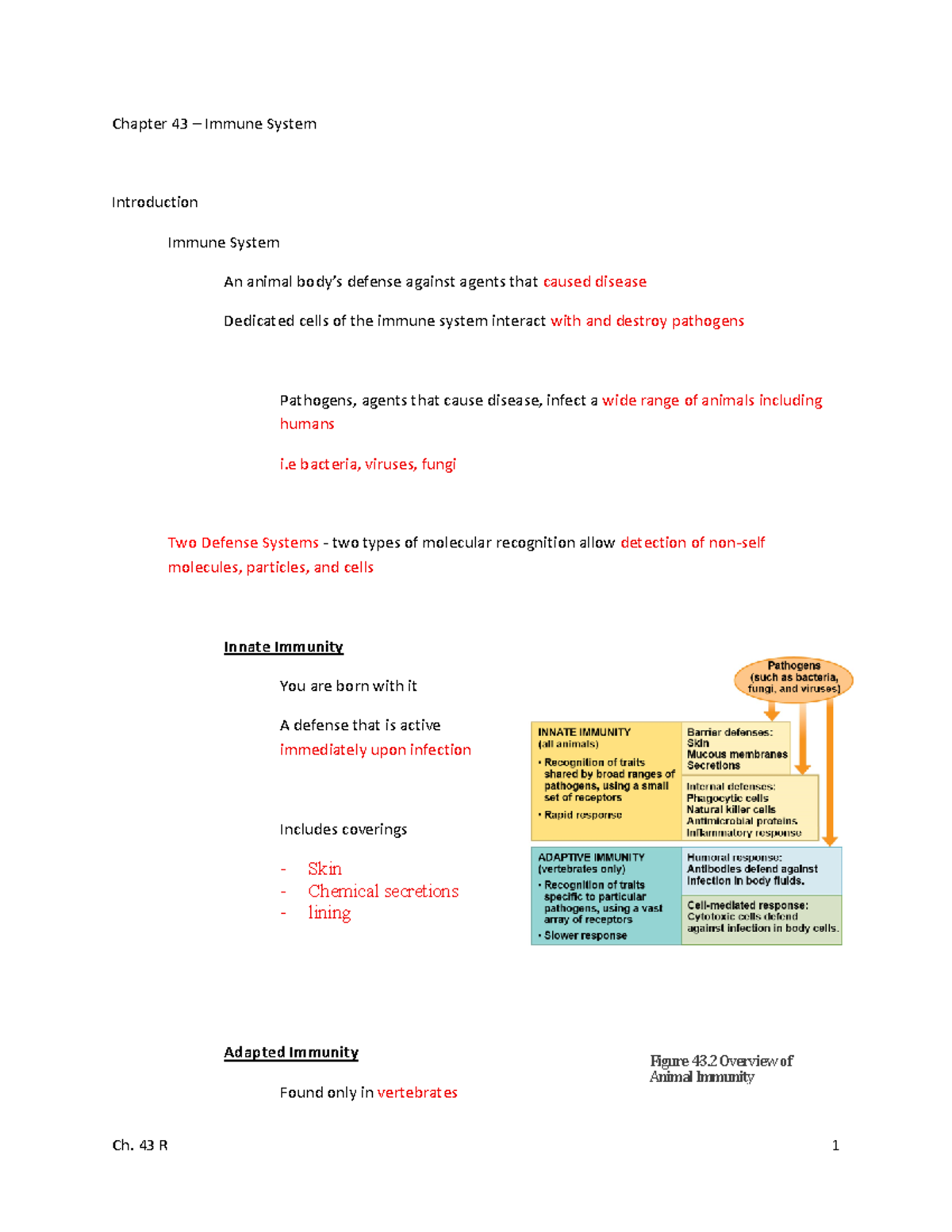 Ch. 43 - Immune System Overview - Studocu
