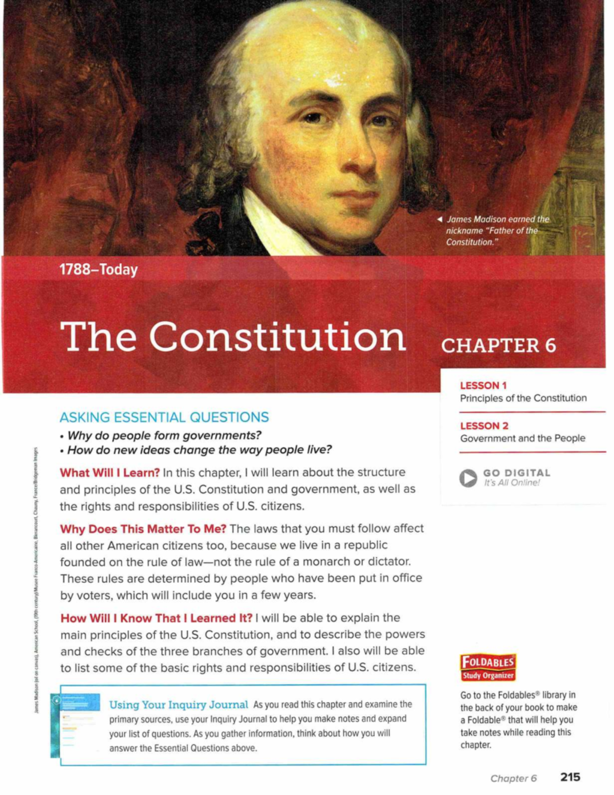 Chapter 6: Principles of the U.S. Constitution - Lesson Overview - Studocu