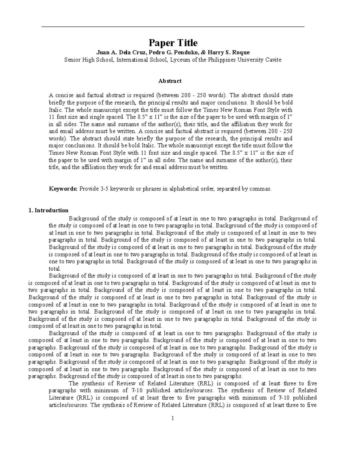 IMRaD Format Guidelines for SY 2025-2026 Research Papers - Studocu