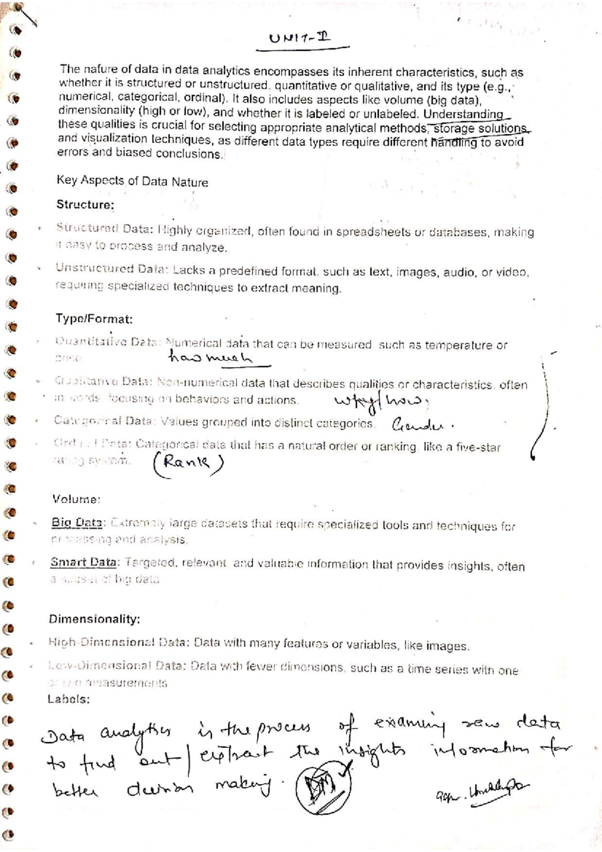 Understanding Data Nature and Collection Methods in DA UNIT-1 - Studocu