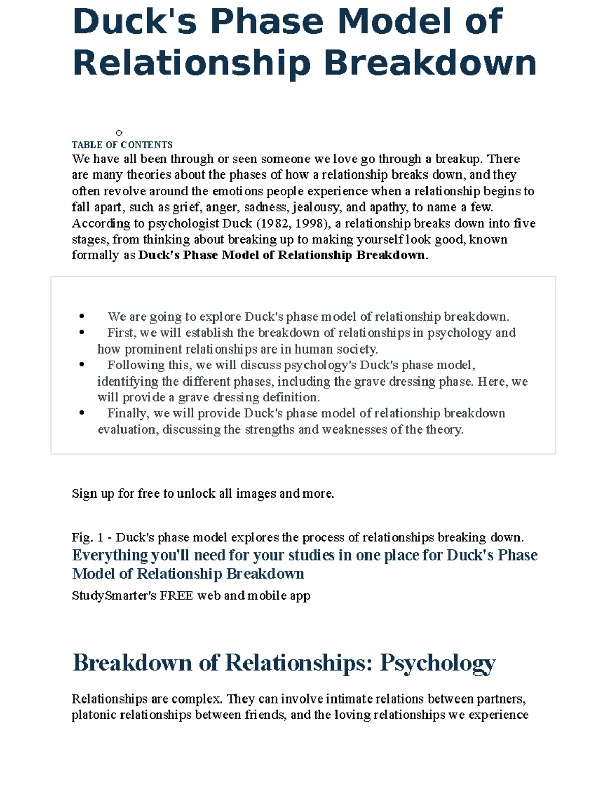 Duck's Phase Model: Understanding Relationship Breakdown in Psychology ...