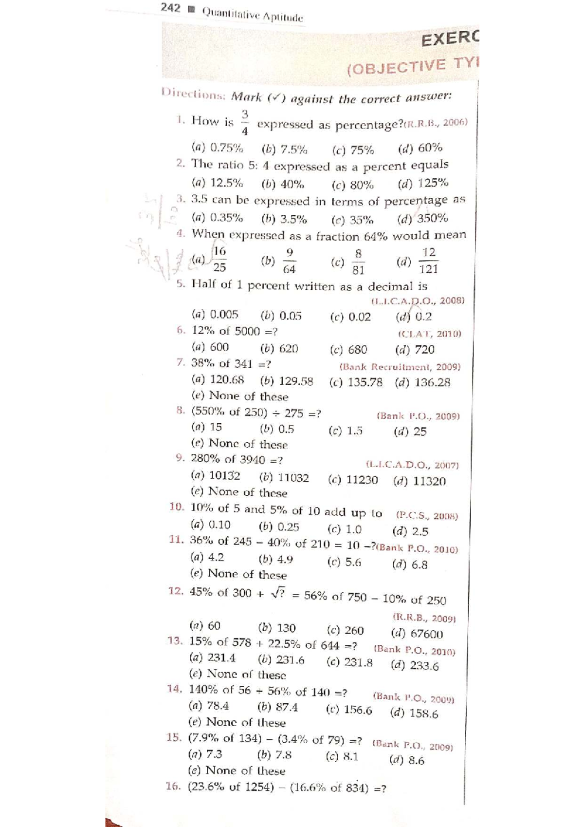 242 Quantitative Aptitude Objective Type Questions & Answers - Studocu