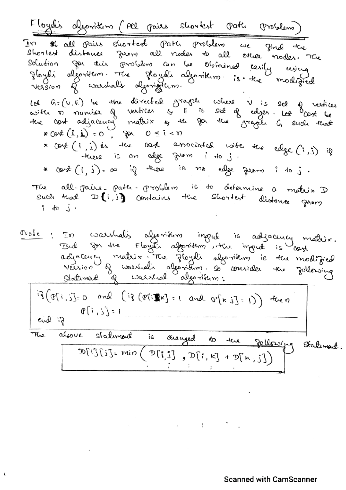 Floyds algorithm - Sbsb - algoritum (All pairs shortest path problem ...