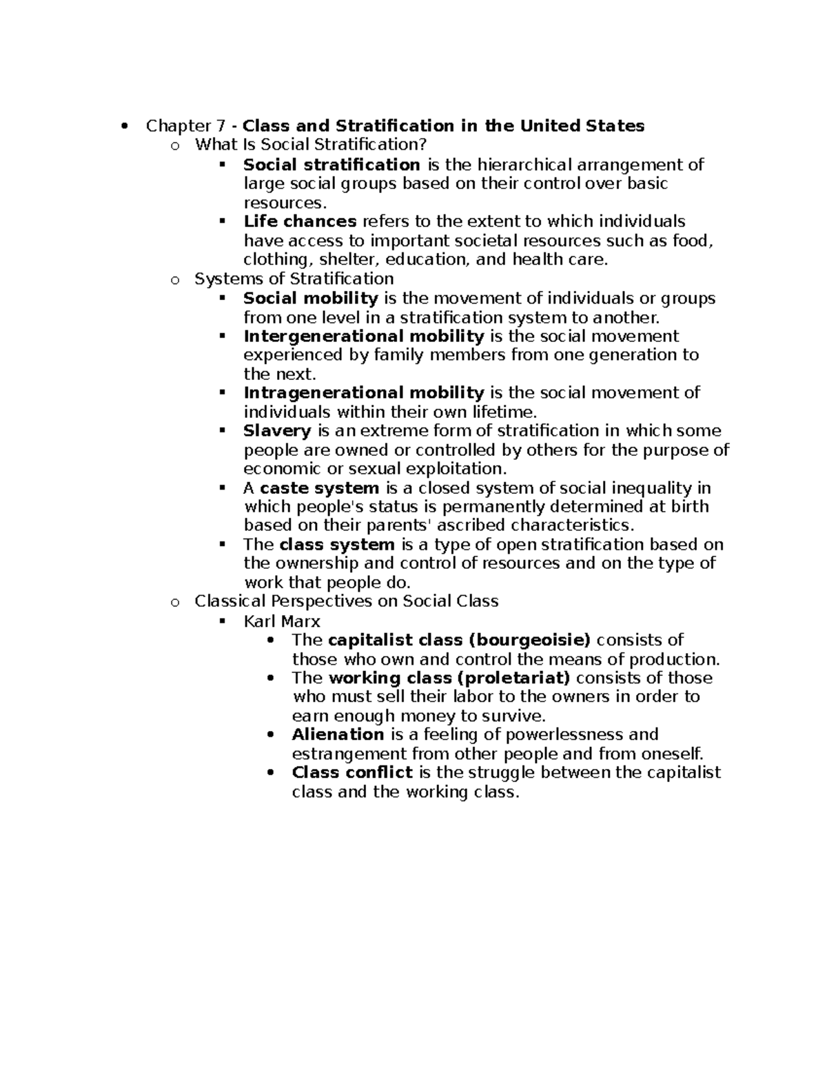 Soc ch 7 - Chapter 7 - Chapter 7 - Class and Stratification in the ...