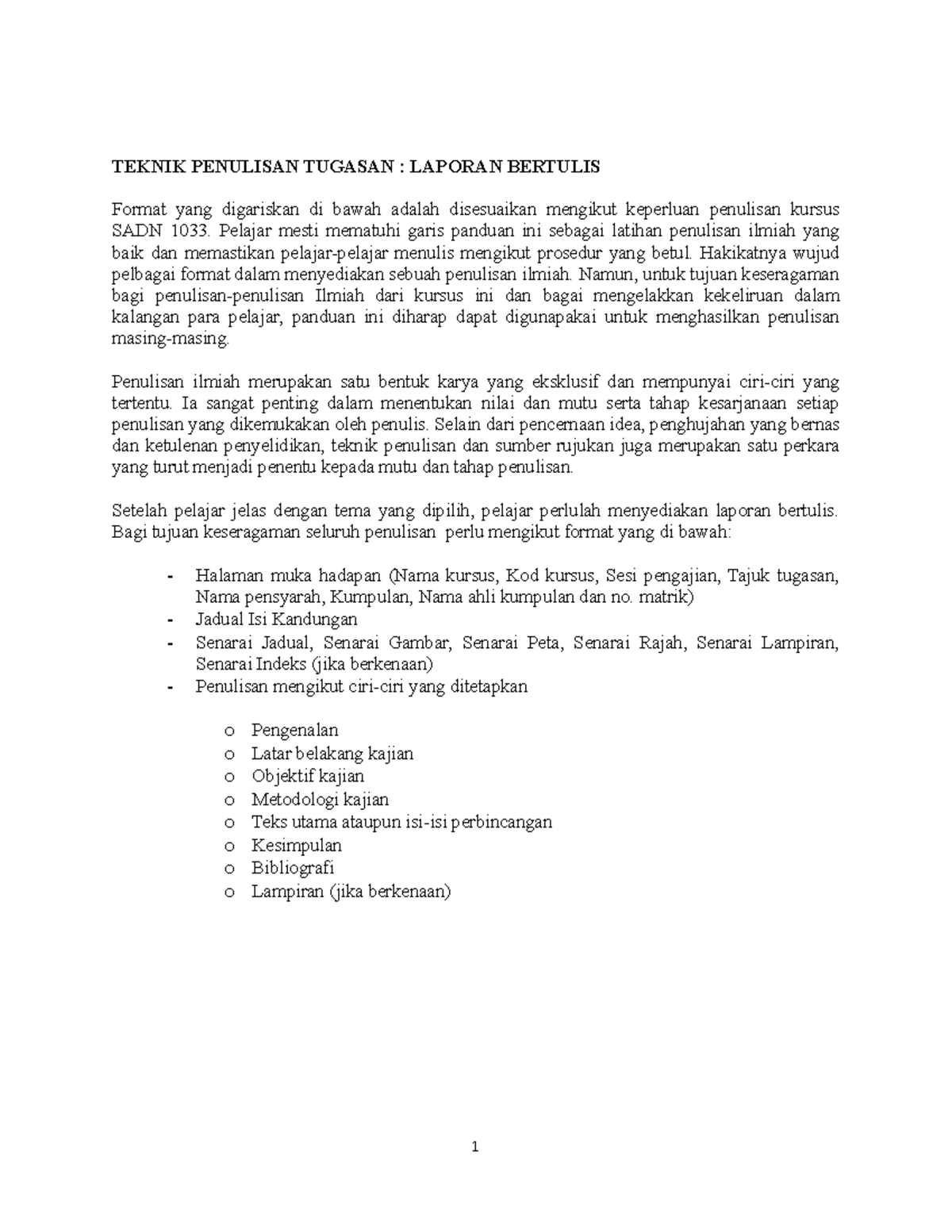 Panduan Teknik Penulisan SADN1033 - TEKNIK PENULISAN TUGASAN : LAPORAN ...