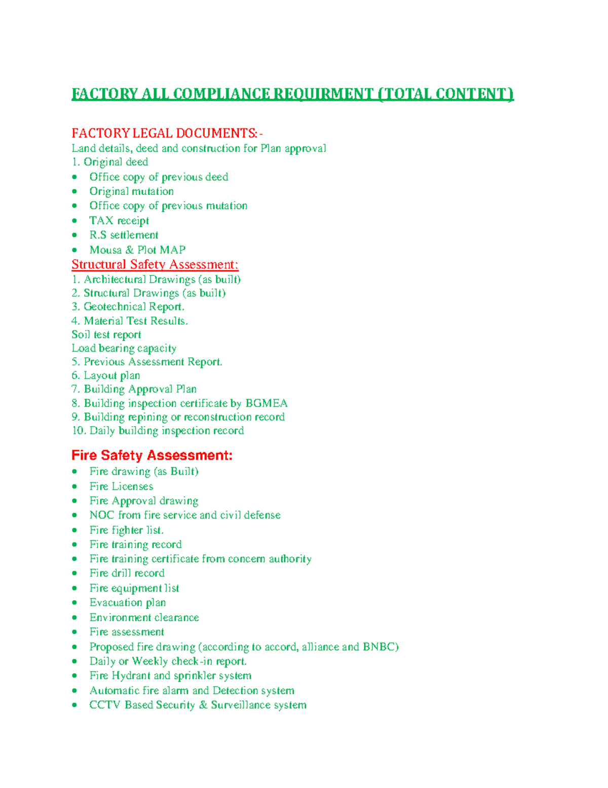 Factory Compliance Documentation Checklist: Essential Requirements ...