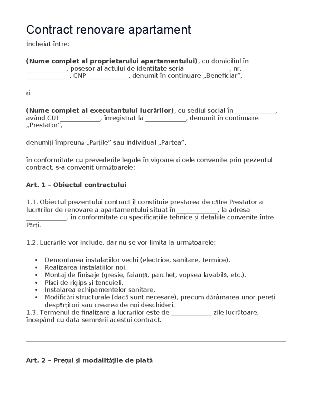 Contract de Renovare Apartament - Cons - asd - Studocu