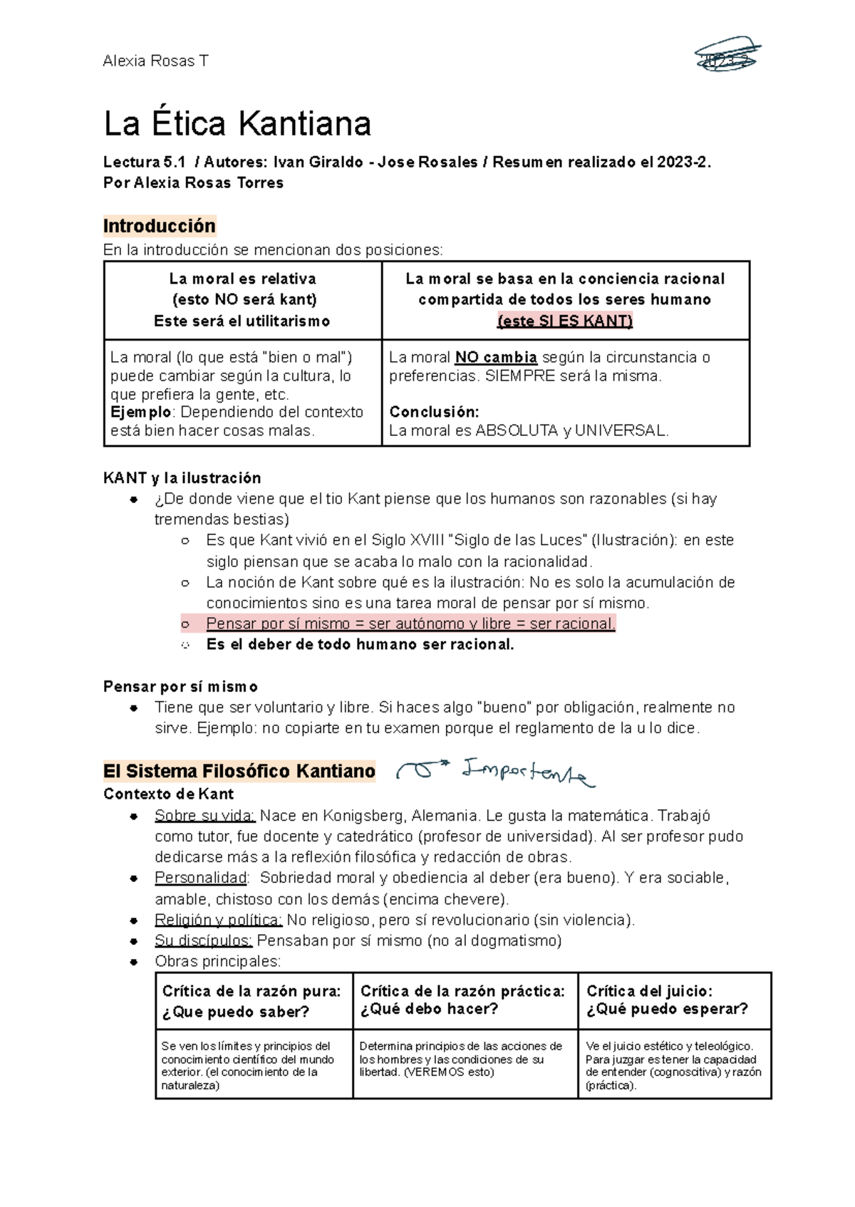 Ética Kantiana: Resumen y Análisis Crítico - DOC-20260525-WA0074 - Studocu