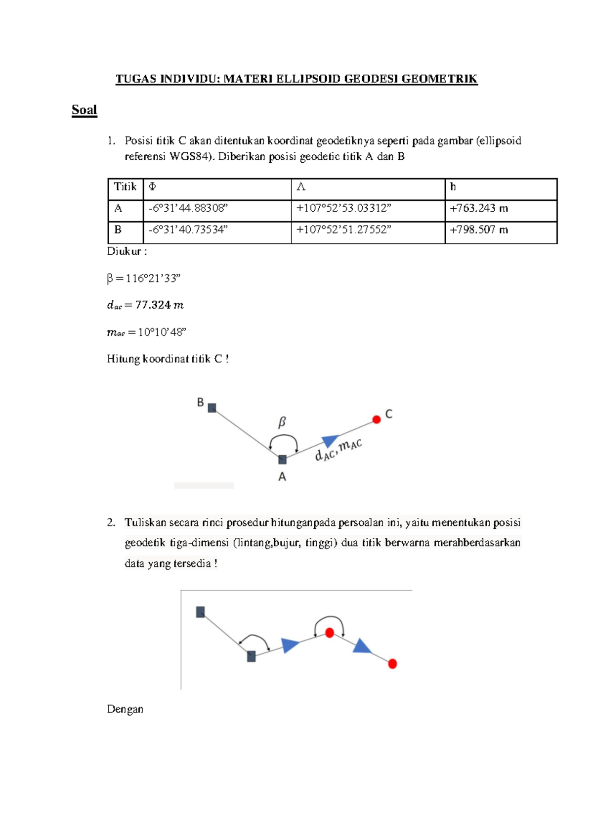 Tugas Individu: Materi Ellipsoid Geodesi Geometrik dan Koordinat ...