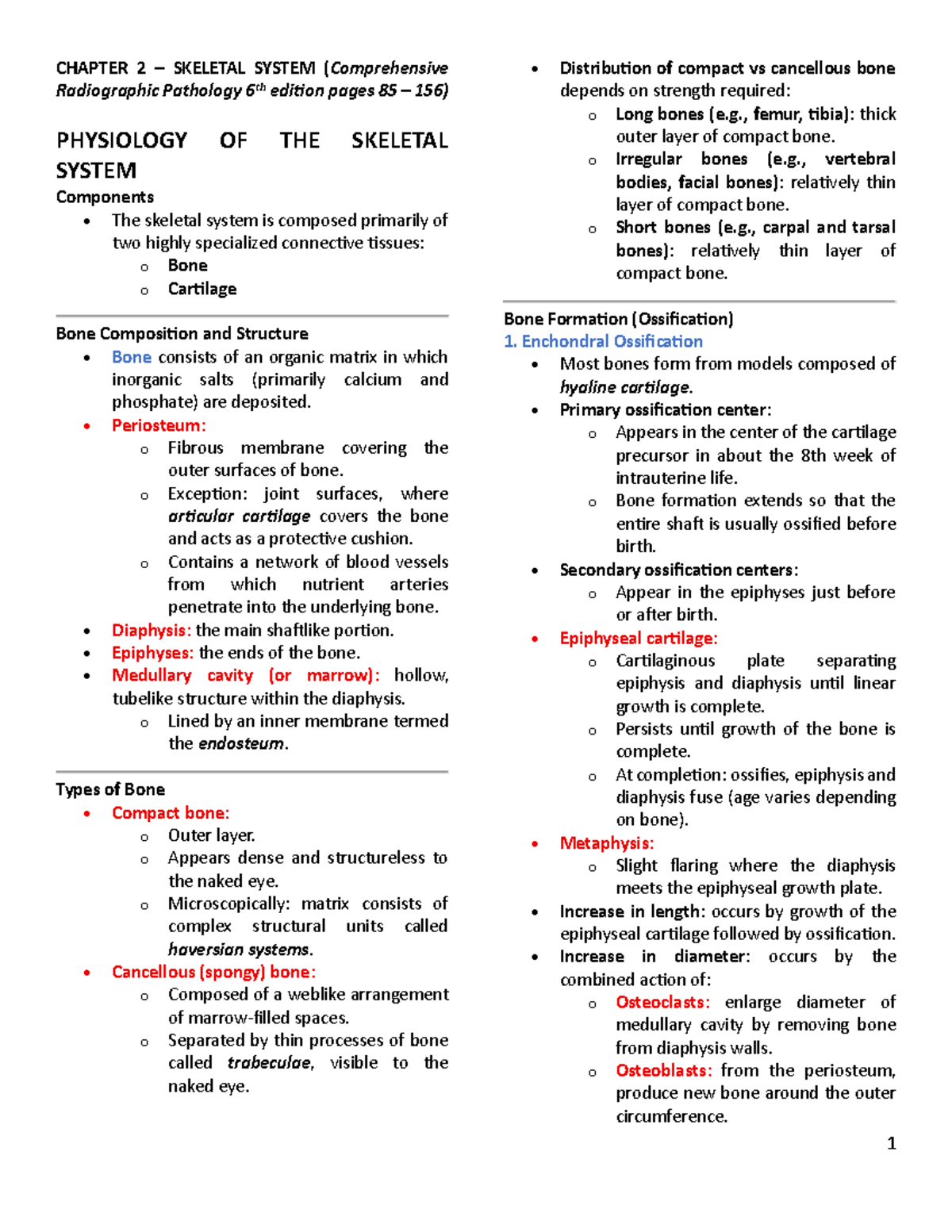 Chapter 4 - Skeletal System Overview (Comprehensive Radiographic Pathology) - Studocu