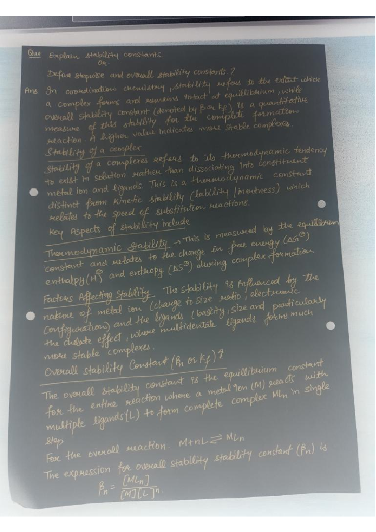 Bioinorganic Chemistry: Stability Constants and Active Transport ...