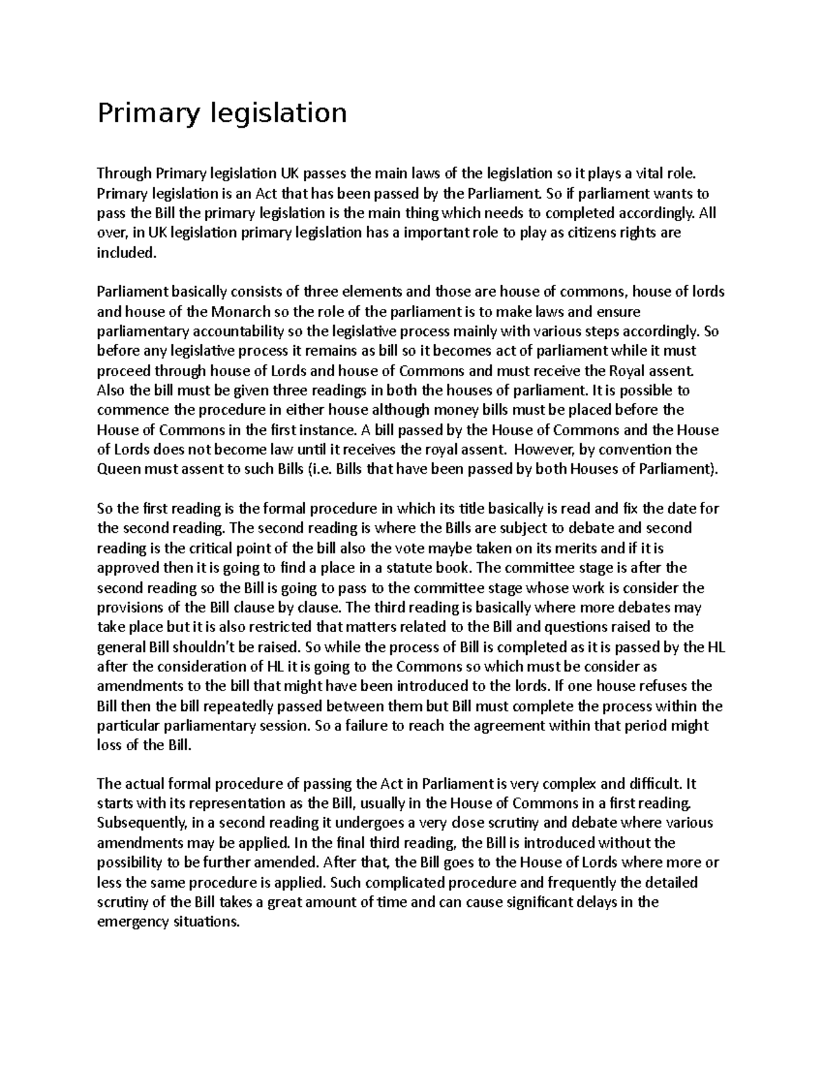 Understanding Primary and Delegated Legislation in the UK Law System ...